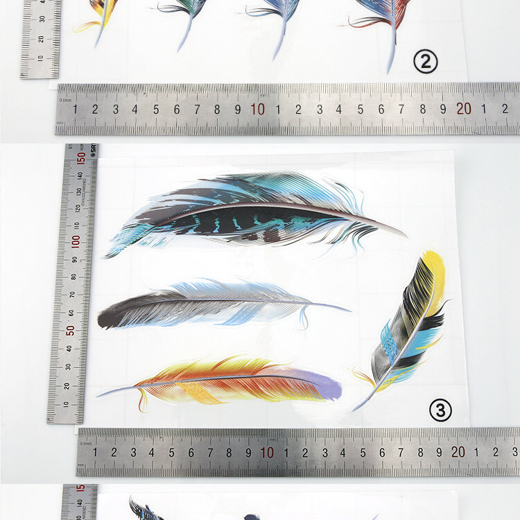 New Distinctive Car Feather Car Stickers Transparent Spray-Painted ...