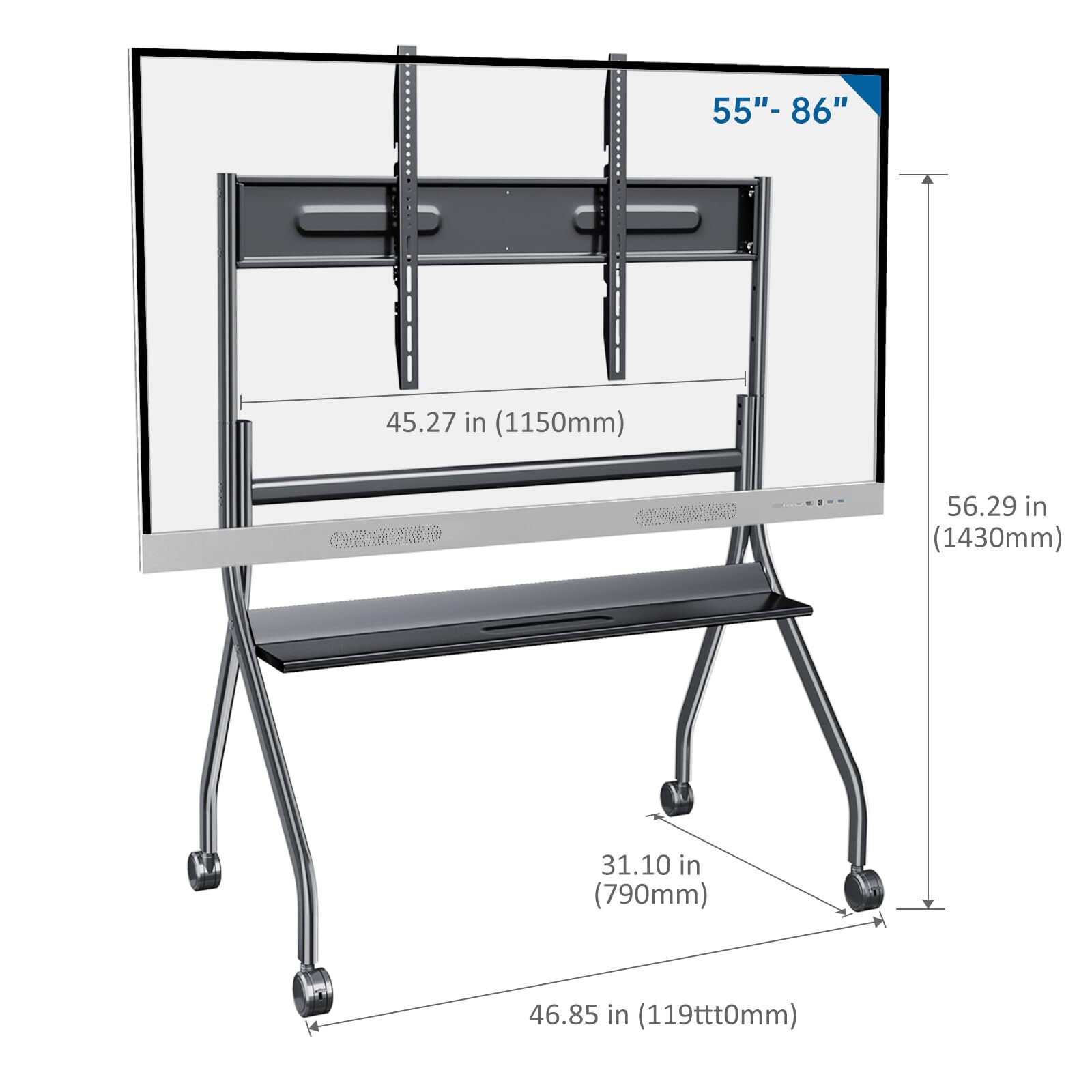 Smart Board Stand for 55-86 Inch Interactive Whiteboard, Easy Move ...