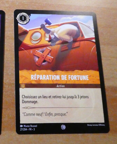 LORCANA TRADING CARD GAME TCG DISNEY CHAPITRE 3 CARTE REPARATION 27/204 ...
