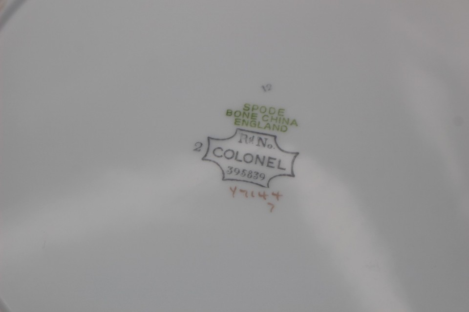 SET OF 5 SPODE COLONEL GRAY 10-5/8" DINNER PLATES-GOLD TRIM-ENGLAND | eBay