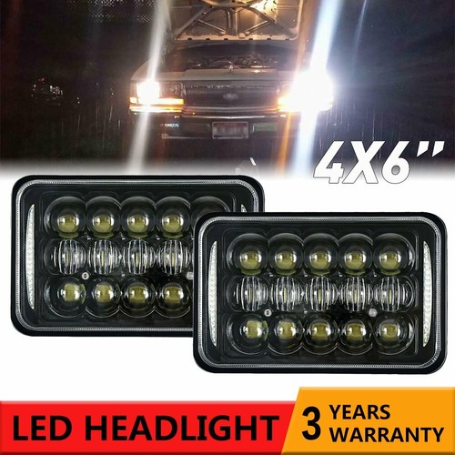 2pc 4x6'' LED Headlights Hi/Lo Beam DRL Bulbs 60/80 Series H4656/H4651 ...