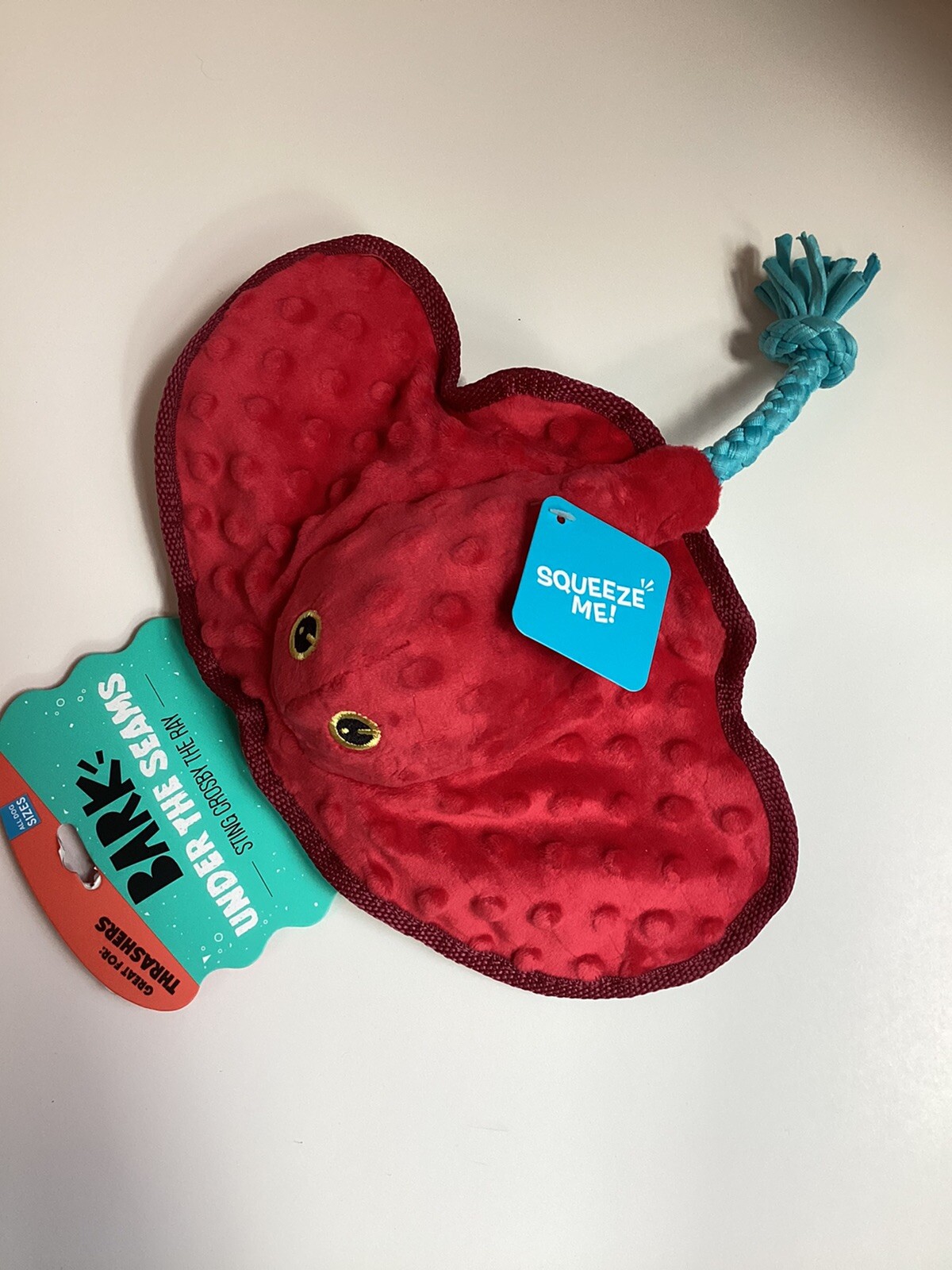 Bark+Sting+Crosby+The+Ray+Dog+Toy+%28red+Stingray+Squeaky+Toy%29 for ...