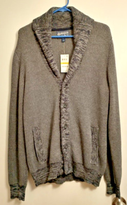 American Rag Men's Blue Cardigan Collar Cotton Sweater Sweatshirt M $60 ...