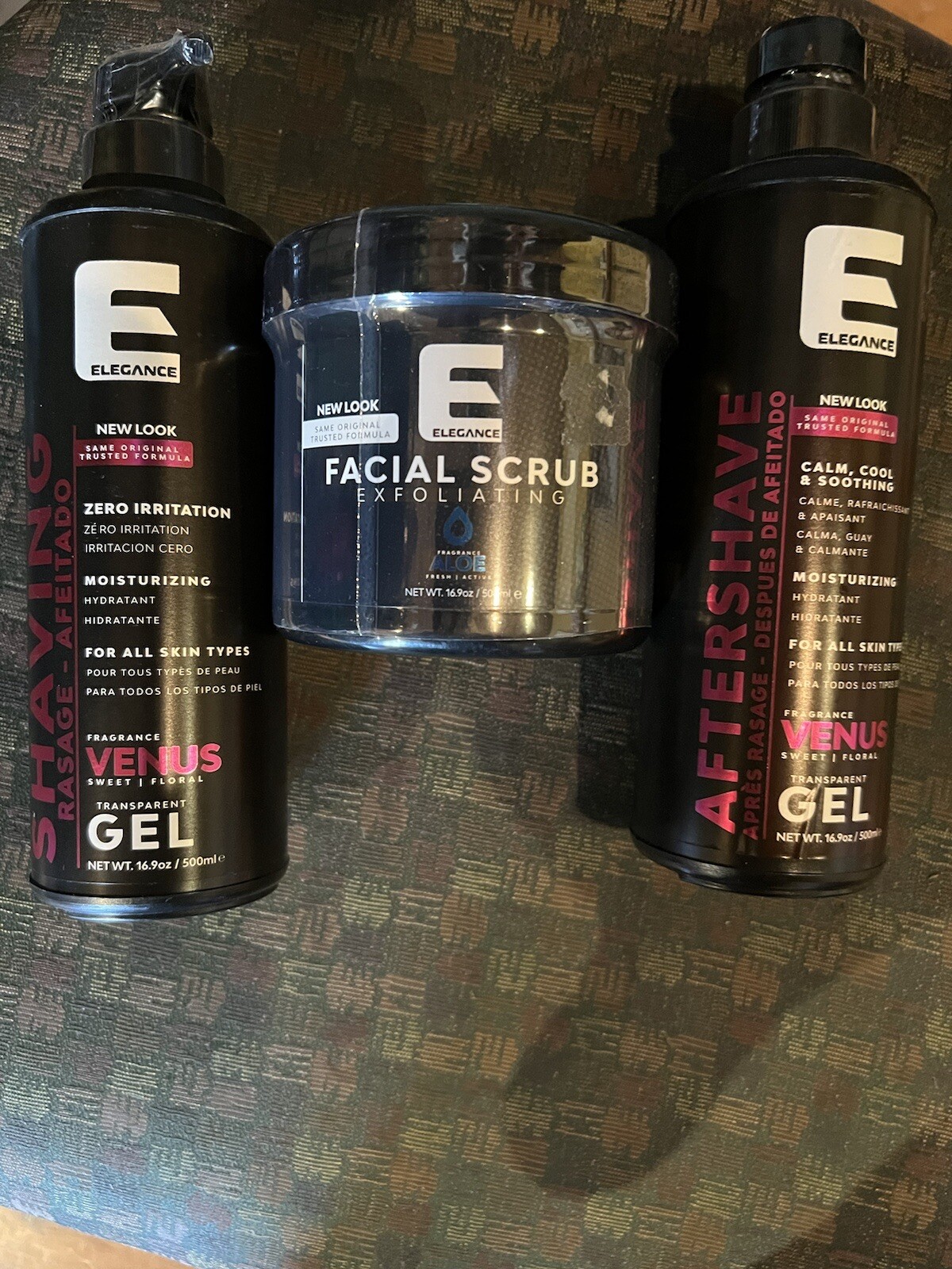 ELEGANCE VENUS SHAVING GEL, AFTERSHAVE AND FACIAL SCRUB. VENUS ...
