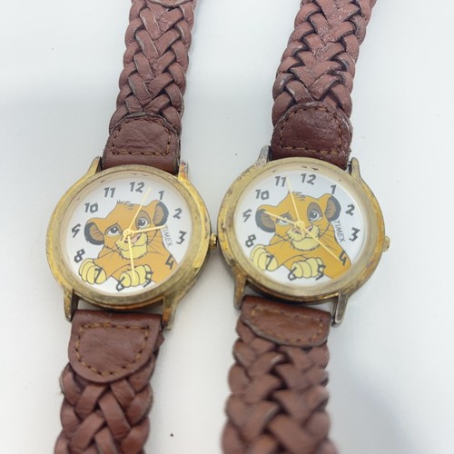 2 Vintage Disney Timex Lion King Watches Brown Leather Bands Not Tested ...
