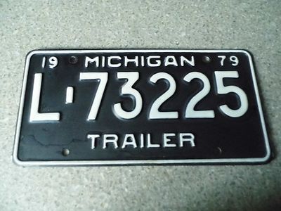 Vintage 1979 Michigan Trailer License plate L-73225 | eBay