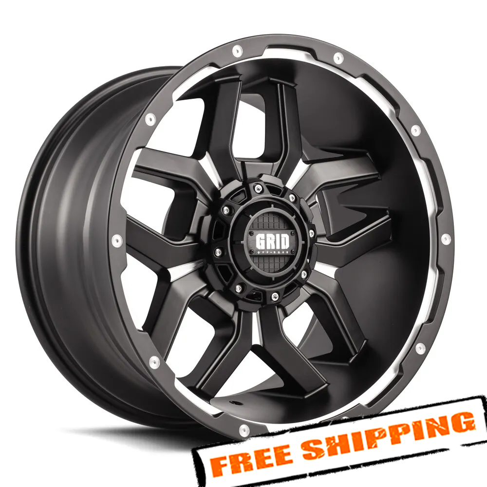 Grid Wheels 17x9 -12 5x135 87.10 GD07 Matte Black with Milled Accents ...