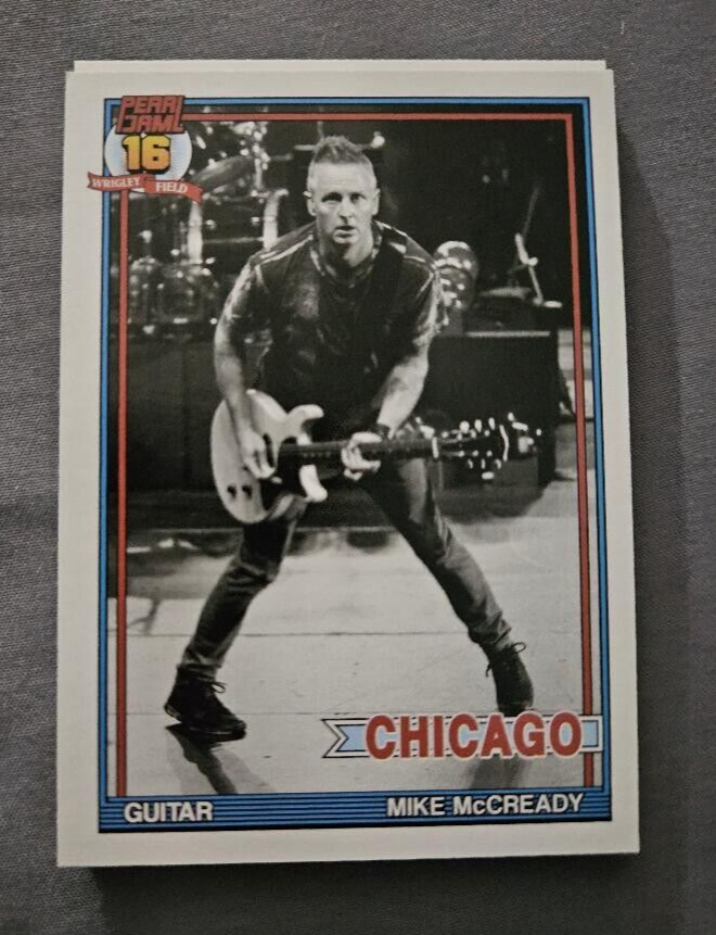 2016 Mike McCready Pearl Jam Chicago Wrigley Field Baseball Trading ...
