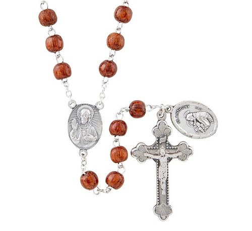 St. Anthony Coco Bead Rosary Italy Crucifix Rosario San Antonio de ...