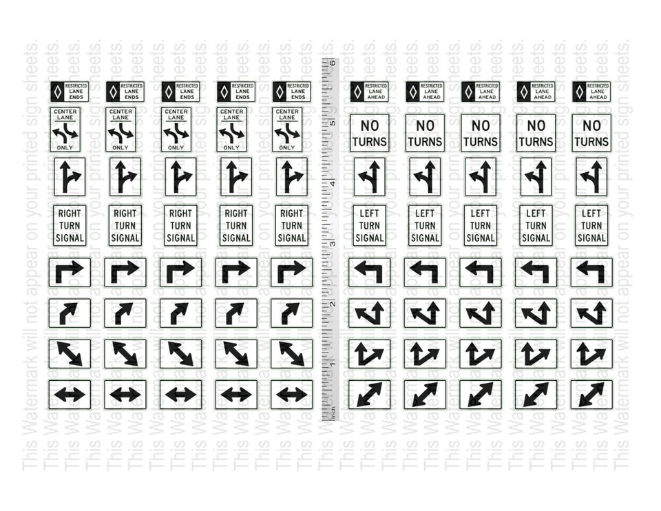1100+ O Scale 1:48 Street and Traffic Signs on Adhesive-Backed Paper | eBay