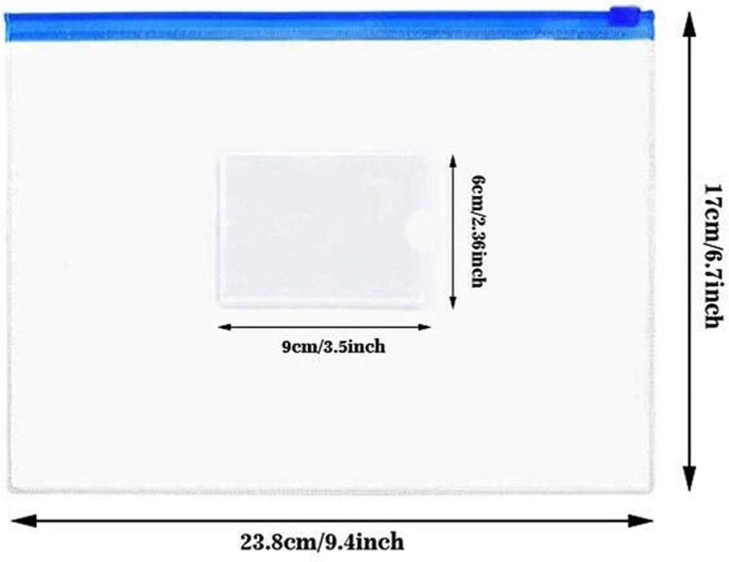 20Pcs A5 Plastic Wallets Transparent File Bags Zip File Bag(White Zip ...