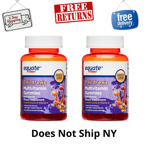Equate Kids Multivitamin Gummies for General Health, Natural Fruit, 140 ...