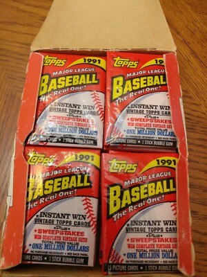 1991 TOPPS BASEBALL THE REAL ONE BUBBLE GUM CARDS 36 PACKS | eBay