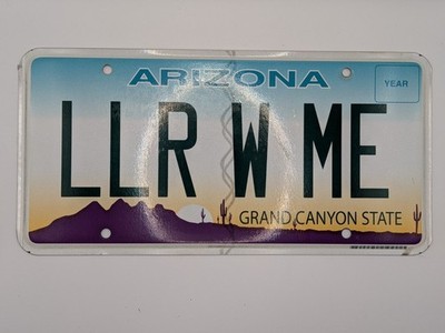 Arizona LLR W ME Acronym Custom Personalized Vanity License Plate | eBay