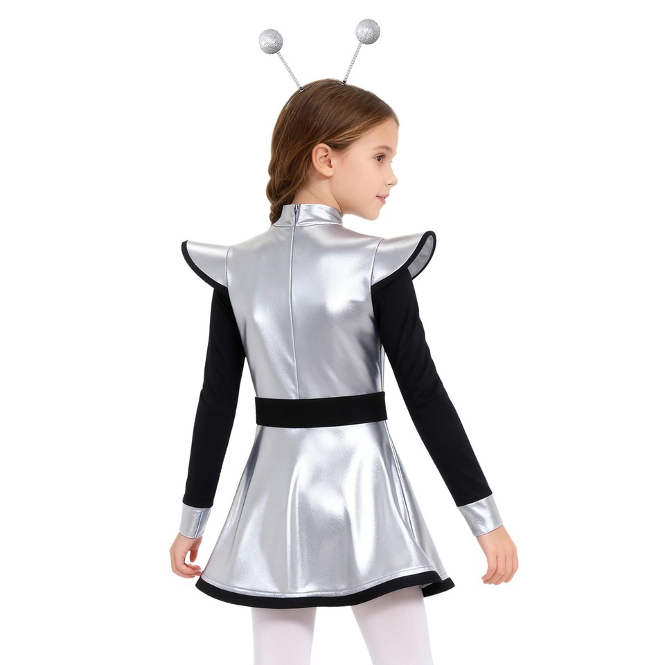 Girls Alien Costume Galaxy Robot Fancy Dress-Up Alien Show A Line Tutu ...
