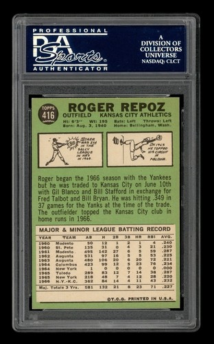1967 Topps Set-Break #416 Roger Repoz PSA 8 NM-MT | eBay