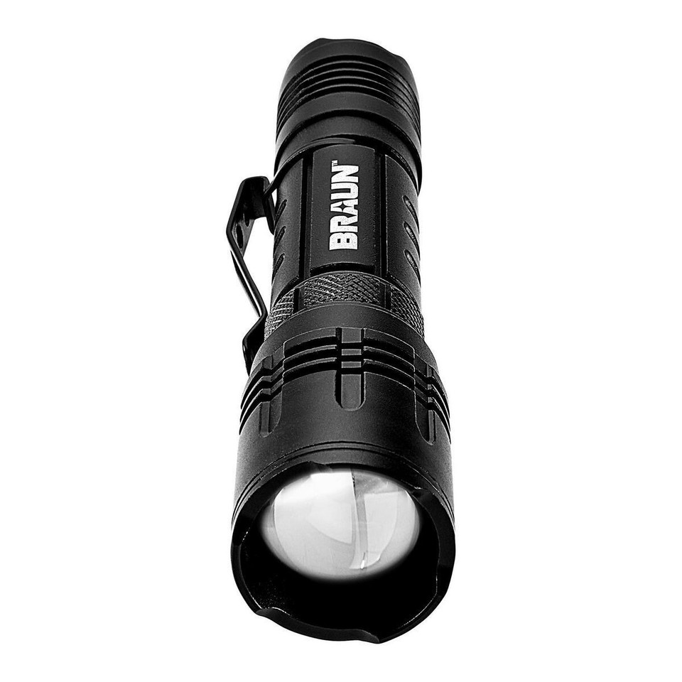 Braun 1800 Lumen Waterproof Rechargeable Tactical Flashlight (NEW ...