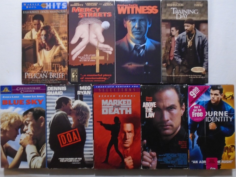10 VHS Drama Pelican Brief Mercy Street Witness Training Day Blue Sky ...