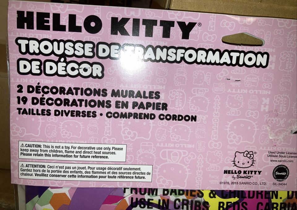 Sanrio HELLO KITTY Room Transformation Kit 2 Wall 19 Dangles Assorted ...