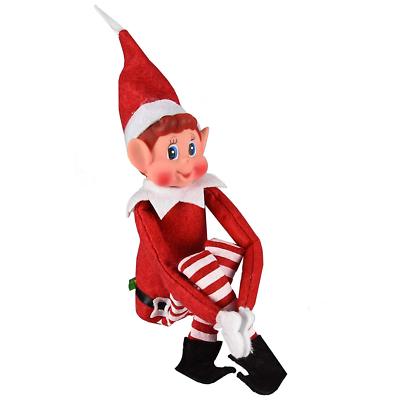ELVES BEHAVING BADLY 12" RED XMAS SHELF ELF NAUGHTY LITTLE BOY ELFIE ...