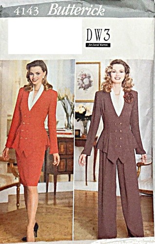 V👗4143 PATRON BUTTERICK CREATION D W 3 JUPE PANTALON VESTE ASYMETRIQUE ...