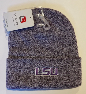 LSU Tigers Beanie Cuffed Hat - Marled Purple & White - Brand New with ...