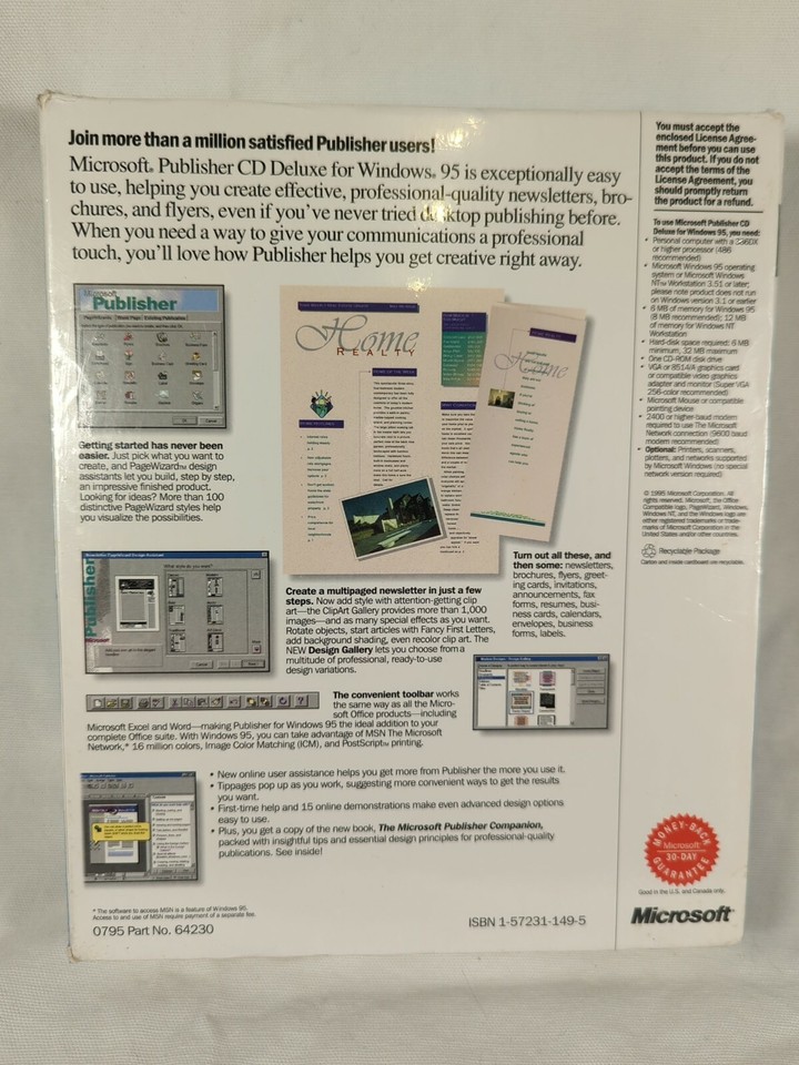 Microsoft Publisher CD Deluxe For Windows 95 Big Box NEW SEALED | eBay