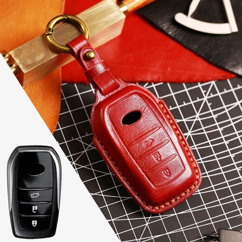 Leather Remote Key Fob Cover Case For Toyota Hilux Land Cruiser Riez ...