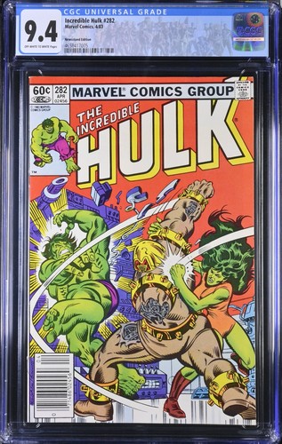 Incredible Hulk #282 CGC 9.4 1st Hulk & She-Hulk Team-Up Newsstand ...