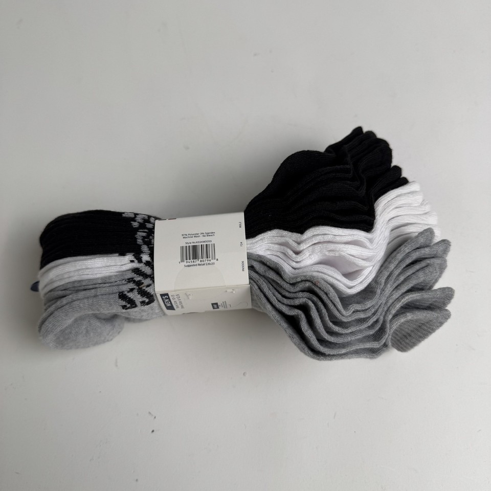 K-Swiss K-Nit Cushioned Men Ankle Cut Socks 10 Pairs Multicolored Size ...