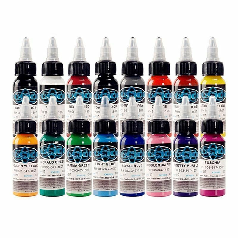 25 Colors Tattoo Ink Set 1oz 30ml Bottles Genuine Fusion Inks Permanent ...