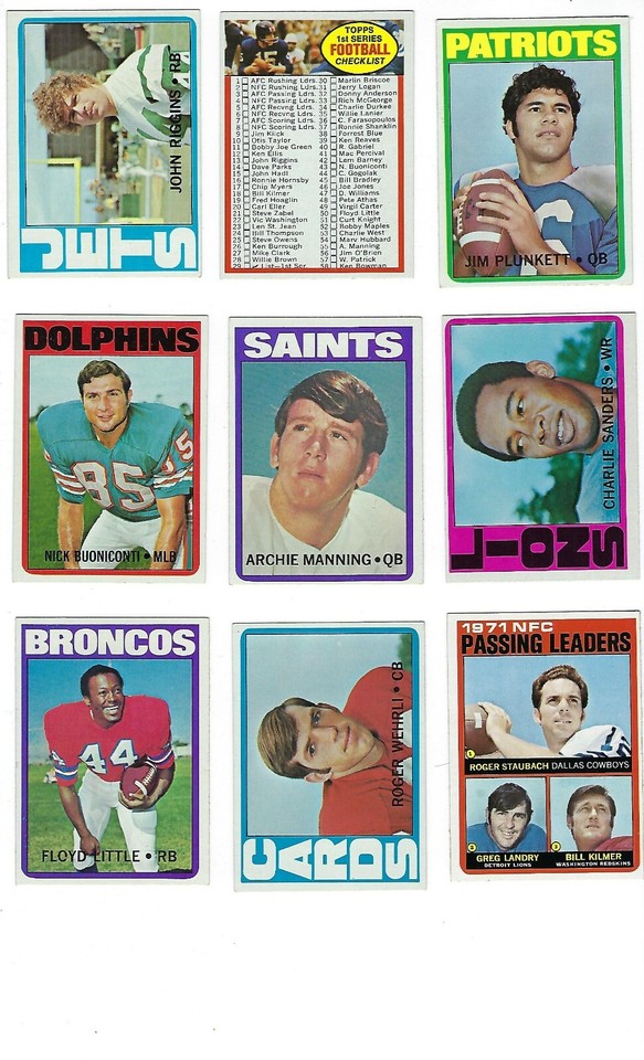 1972 Topps Football Complete Set of Series I&II 1-263 NM Free Ship | eBay