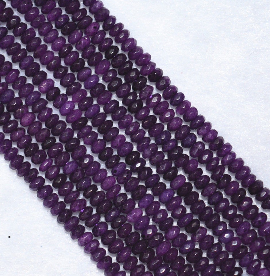 Faceted 5x8mm Purple Amethyst Abacus Gems Rondelle Loose Beads 15 ...