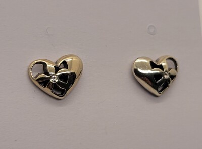 Brighton Silver Stud Heart Post Earrings With Swarovski Crystals | eBay