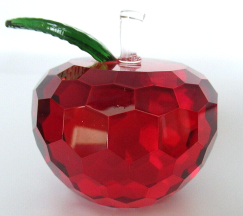 Simon Designs Paperweight Crystal Red Apple | eBay