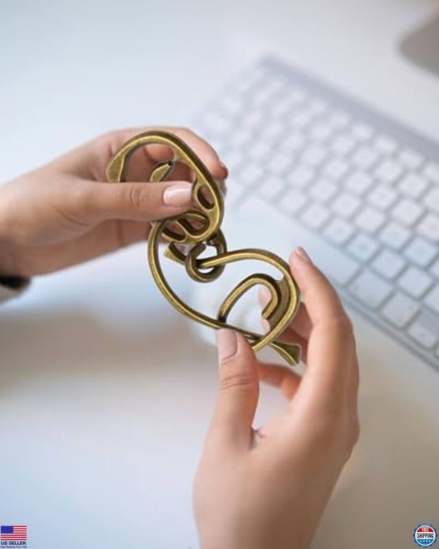 3PCS Fun Metal Brain Teaser Puzzle Games - 3D IQ Insight Challenge for ...