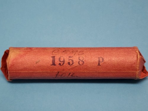 1958 P Lincoln Cents/Wheat Penny BU Roll of 50 Pennies in Old Foil ...