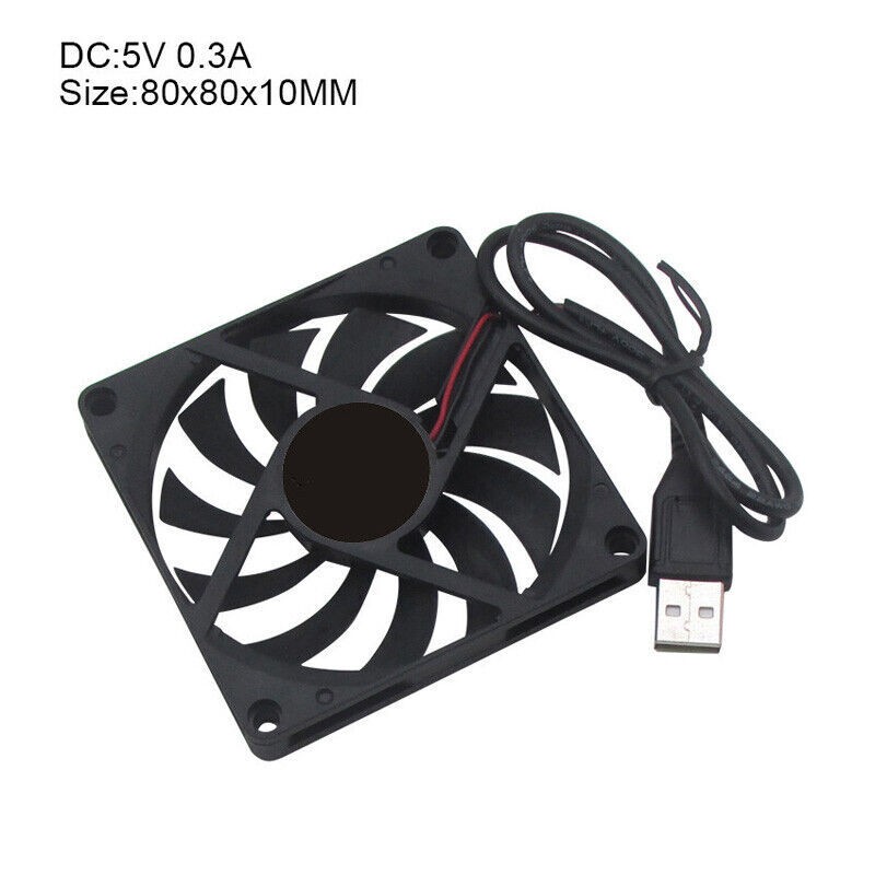 USB Mini Portable Cooling Fan DC5V PC Desktop Computer Cooler Black New ...