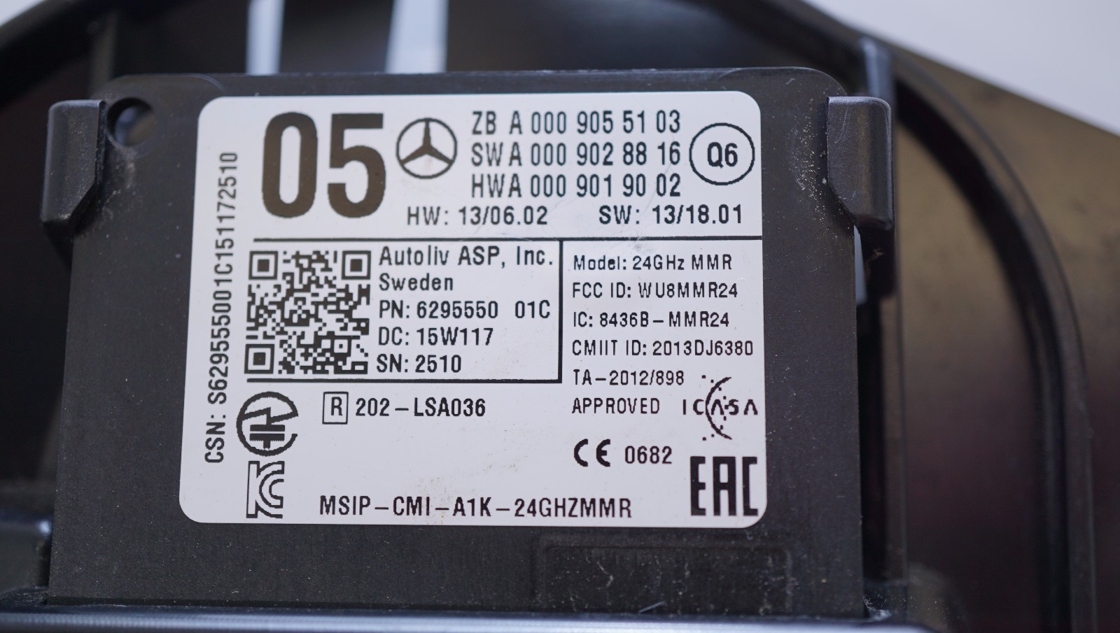 GENUINE MERCEDES BENZ FRONT BRAKE ASSIST RADAR SENSOR A0009055103 | eBay