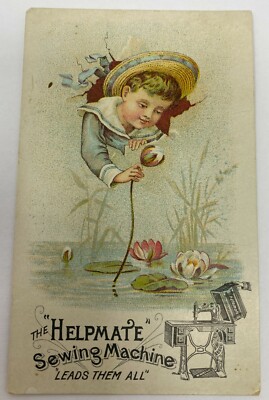 Vintage The Helpmate Sewing Machine Leads Them All Trade Card | eBay
