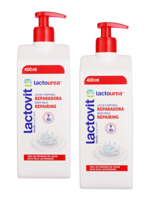 (2 PACKS of 13.53oz) LACTOVIT LACTOUREA BODY MILK REPAIRS & CARES SKIN ...