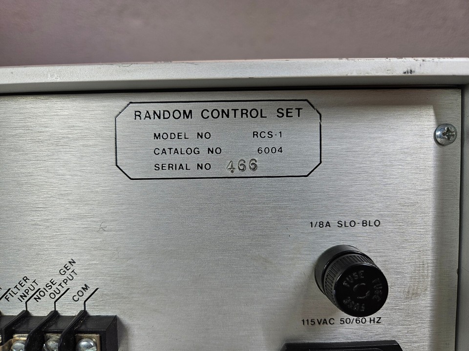 VTS RCS-1 VIBRATION TEST SYSTEMS MODEL RCS-1 RANDOM CONTROL SET ...