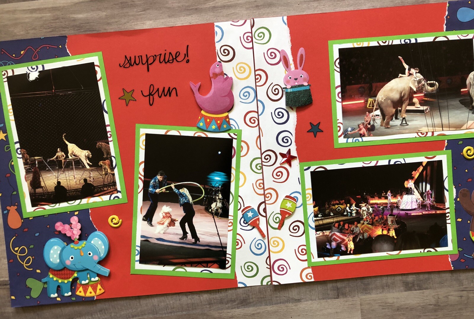 Circus Scrapbook Pages, Premade Circus Layouts, Birthday Scrapbook ...