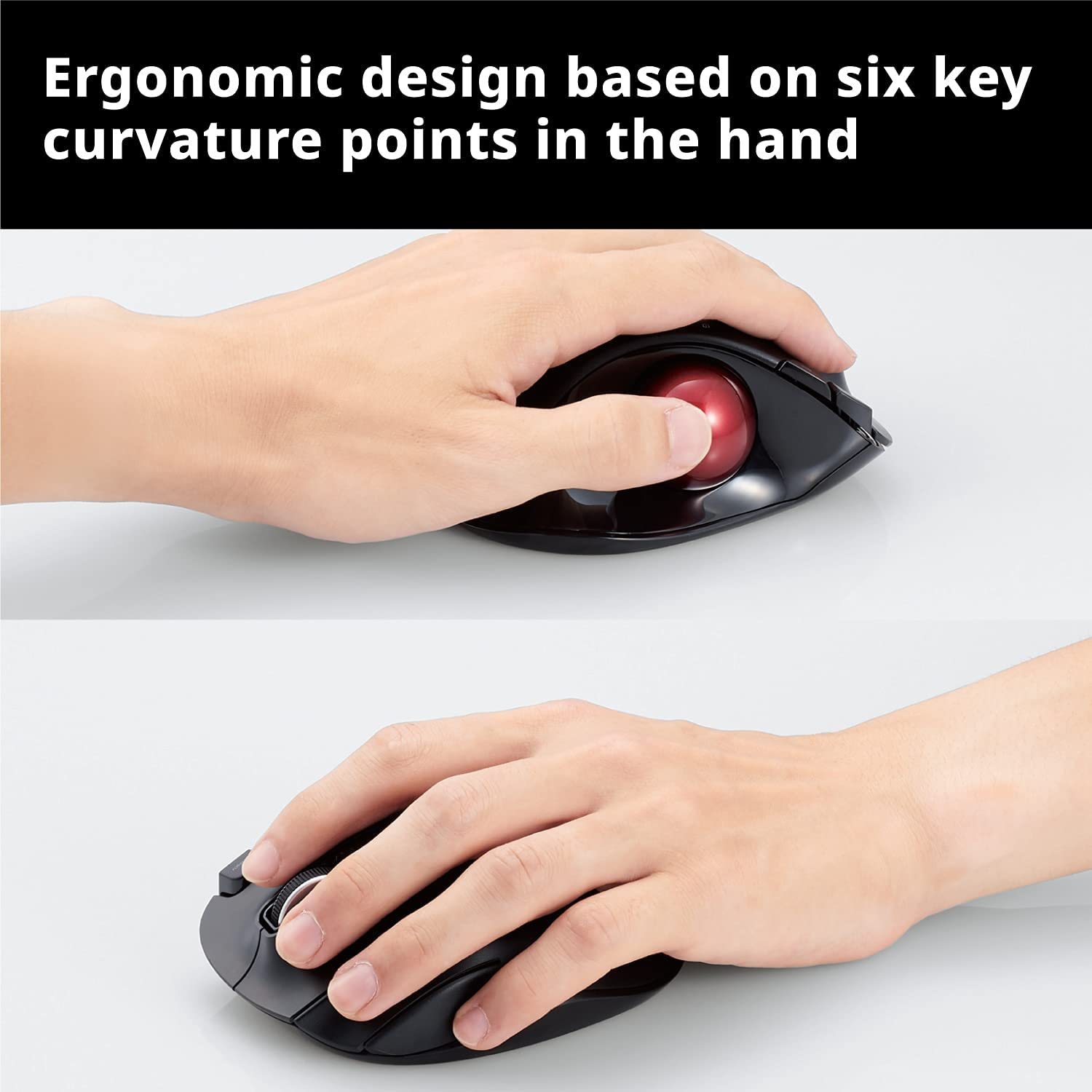 EX-G Left-Handed Trackball Mouse, 2.4Ghz Wireless, Thumb Control, 6 ...