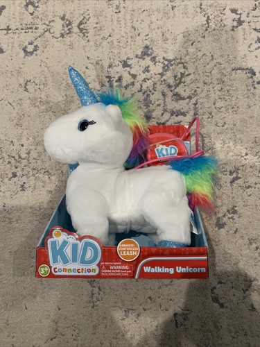 Kid Connection 9" Plush Animated Walking Unicorn White And Rainbow RC ...
