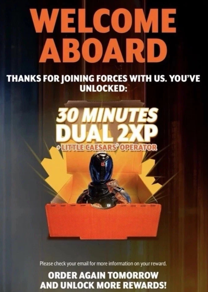 LITTLE CAESARS CODE RECEIPT PROMOTION COD BLACK OPS 7 GLOBAL BUY 5 GET ...