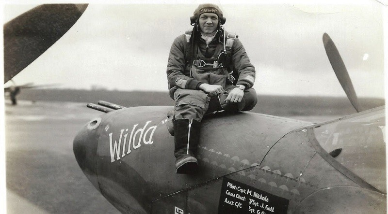 WW2 Picture Photo 1944 Captain Merle Nichols on Wilda Fighter Lockheed ...