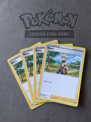 Barry 4x Trainer Playset Supporter 130/172 Brilliant Stars SWSH Pokémon ...