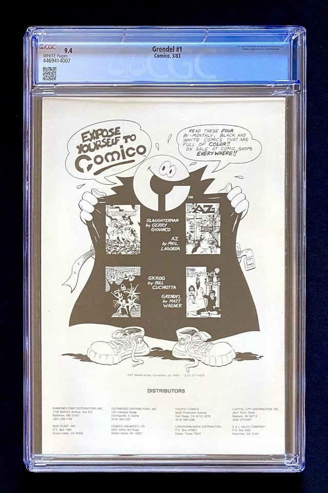 Grendel 1 CGC 9.4 - Origin Of Hunter Rose Rare HTF White Pages (1983 ...