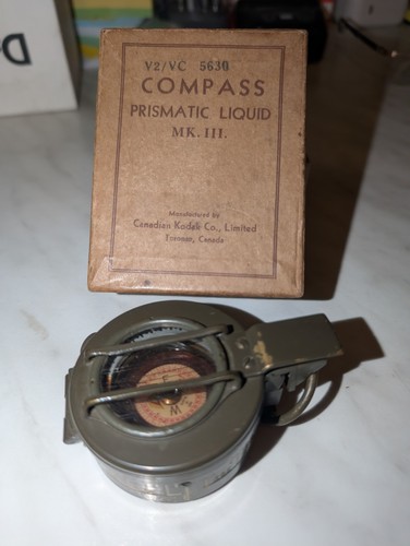 WW2 British Army Prismatic Compass Canadian Kodak Company Dated 1943 ...